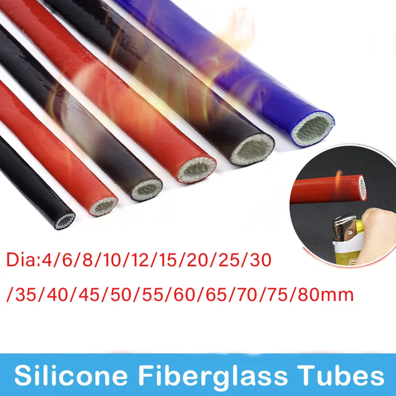 1-2-5m-Silicone-Fiberglass-Tube-Coated-Glass-Fiber-Braided-Fireproof ...