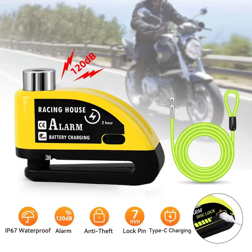 New-Motorcycle-Alarm-Disc-Brake-Lock-Security-Moto-Wheel-Disk-Padlock ...