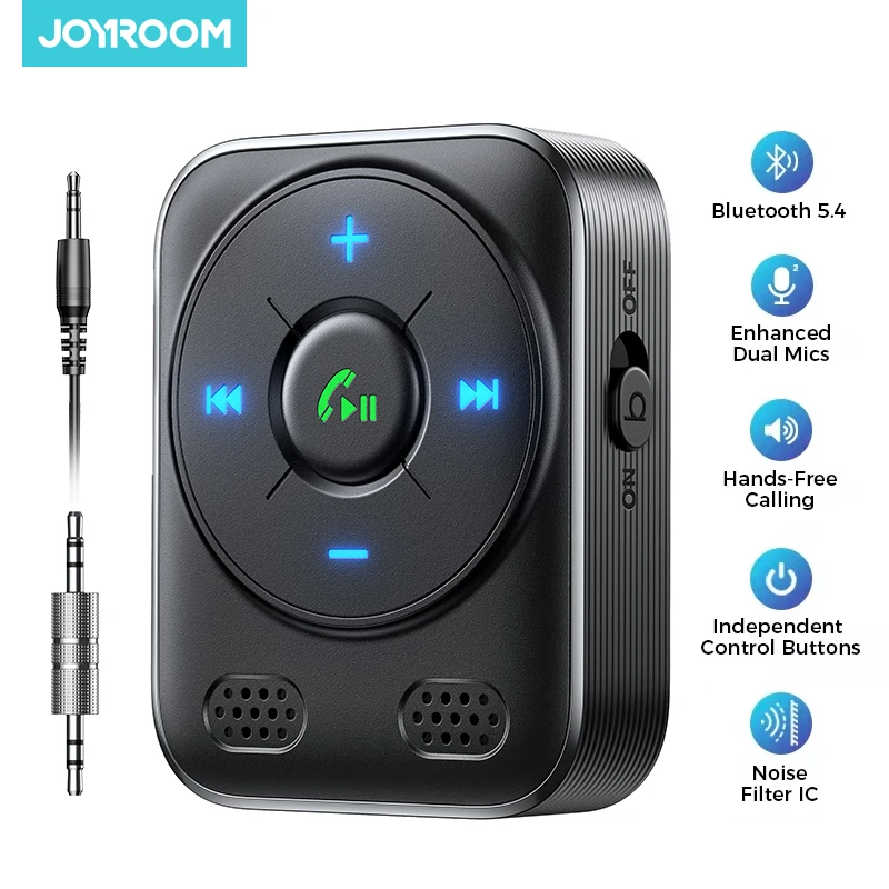 JOYROOM Bluetooth 5.4 Car AUX Receiver Stronger Dual Mics & Noise ...