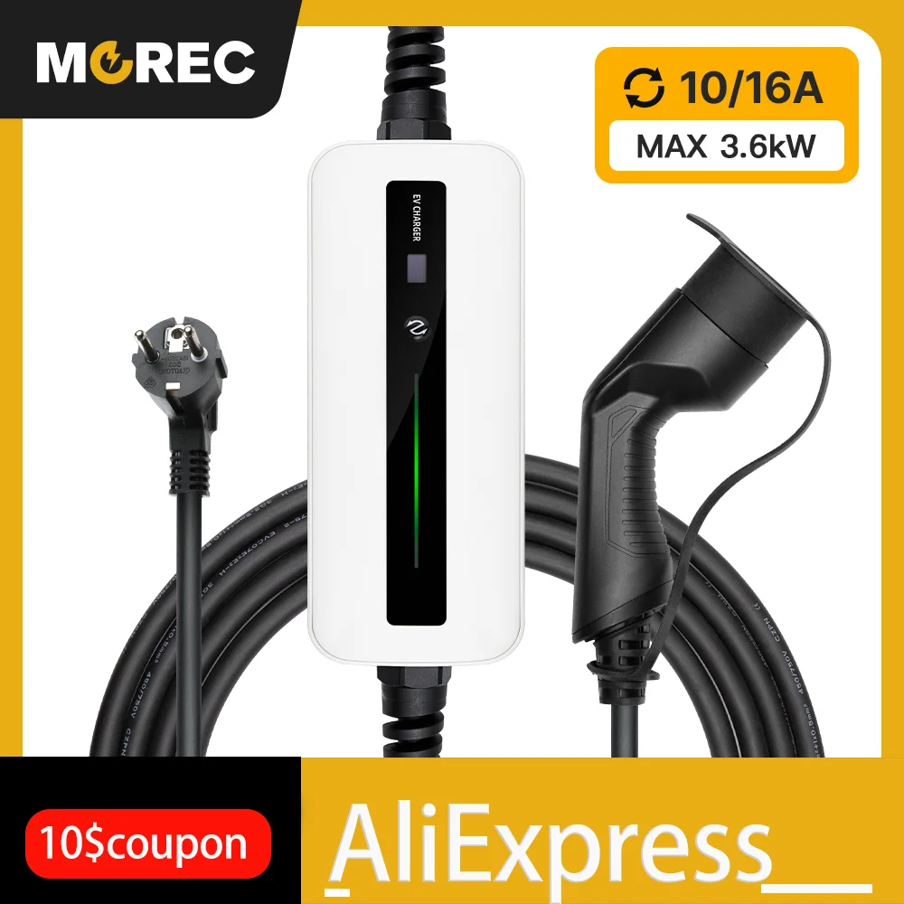 MOREC-Portable-EV-Charger-Electric-Car-Charger10-16A-Type-1-Type-2 ...