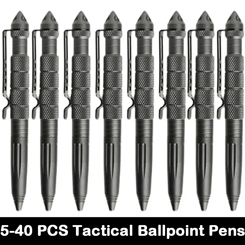 5/40 PCS High Quality Metal Military Tactical Ballpoint Pens Glass ...