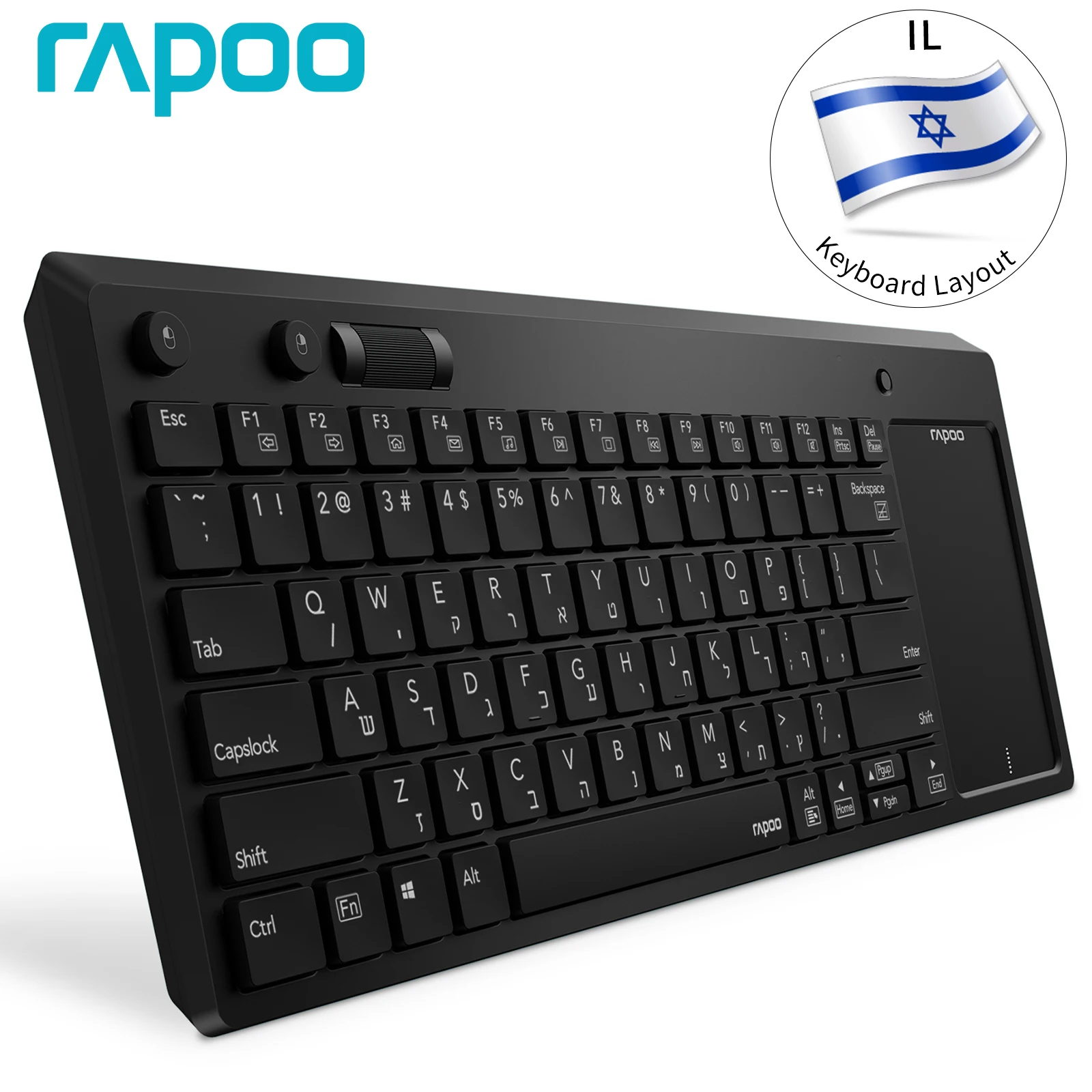 Rapoo teclado inalámbrico K2800 QWERTY con teclas Multimedia y panel ...