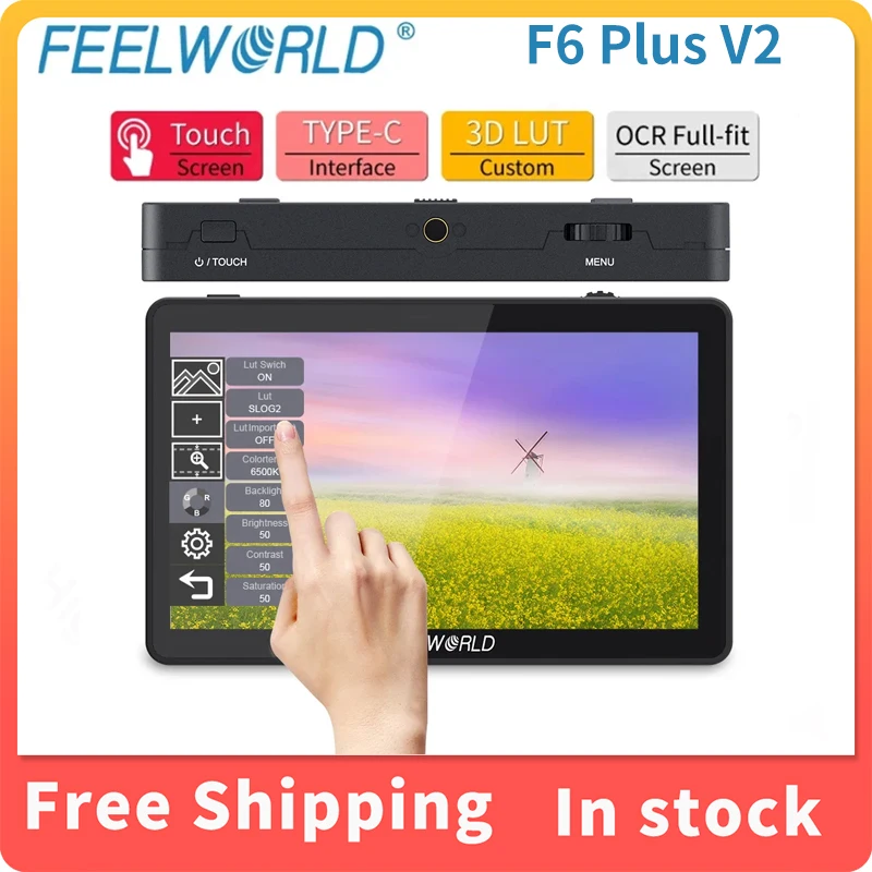FEELWORLD-F6-PLUS-V2-6-Inch-4K-HDMI-Monitor-on-Camera-DSLR-Field-3D-LUT ...