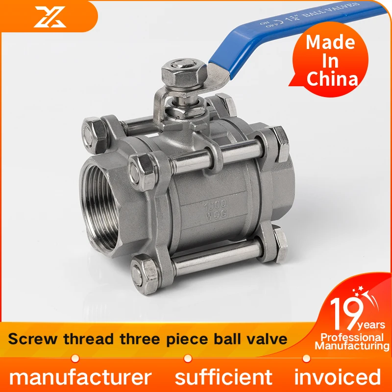 304-stainless-steel-threaded-three-piece-ball-valve-Q61F-16P-internal ...