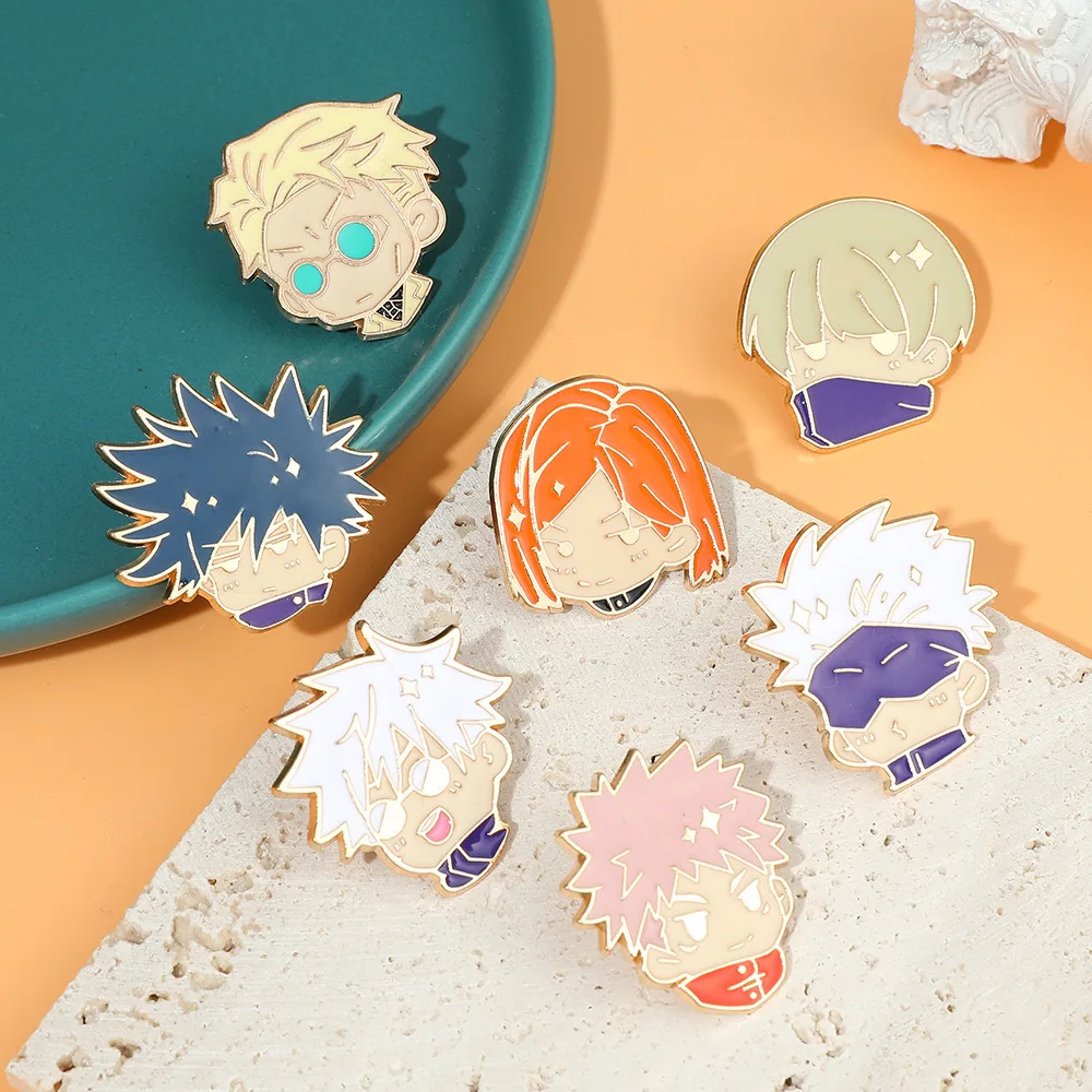 Cartoon-Anime-Esmalte-Pins-para-F-s-Jujutsu-Kaisen-Kawaii-Satoru-Gojo ...