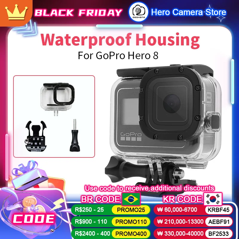 GoPro-Protective-Housing-for-HERO8-Black-Action-camera-Go-Pro-HERO7-6-5 ...