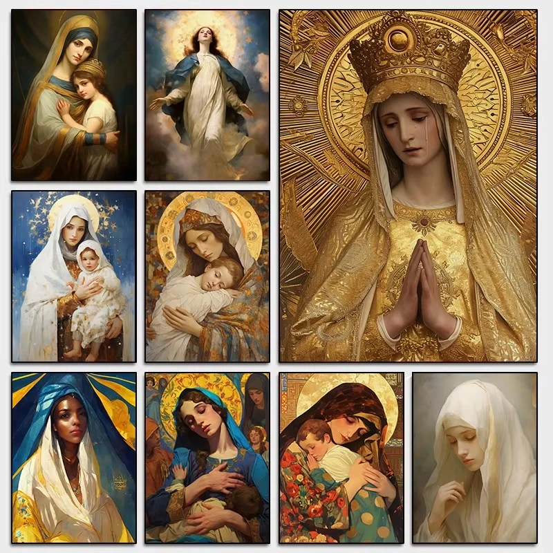 Oil Painting By Numbers Kits Mary The Blessed Virgin Madonna Number ...