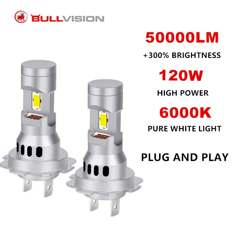 Bullvision-H7-Led-Canbus-Headlight-Bulbs-50000LM-120W-High-Power-Led ...