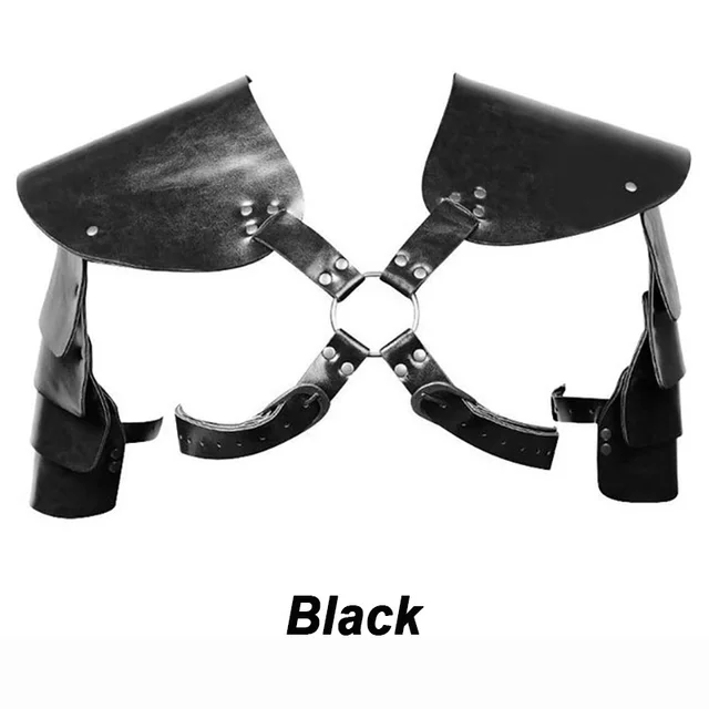 Steampunk Women Leather Shoulder Armor Medieval Knight Warrior Cosplay Costume Viking Pirate ...