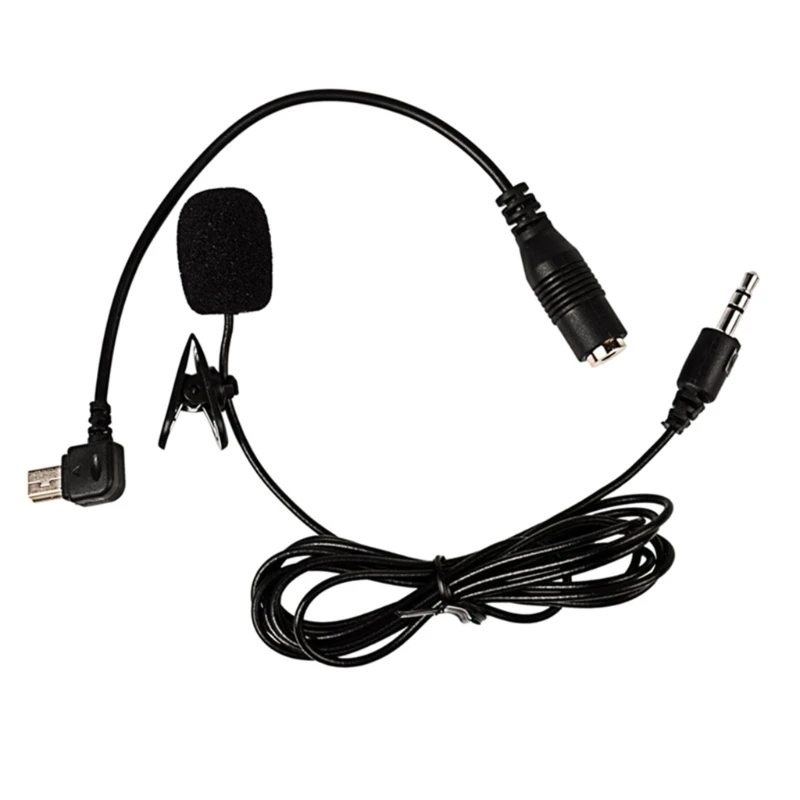 3-5mm-Active-Clip-Microphone-with-Mini-USB-Audio-Adapter-Mic-Cable-for ...