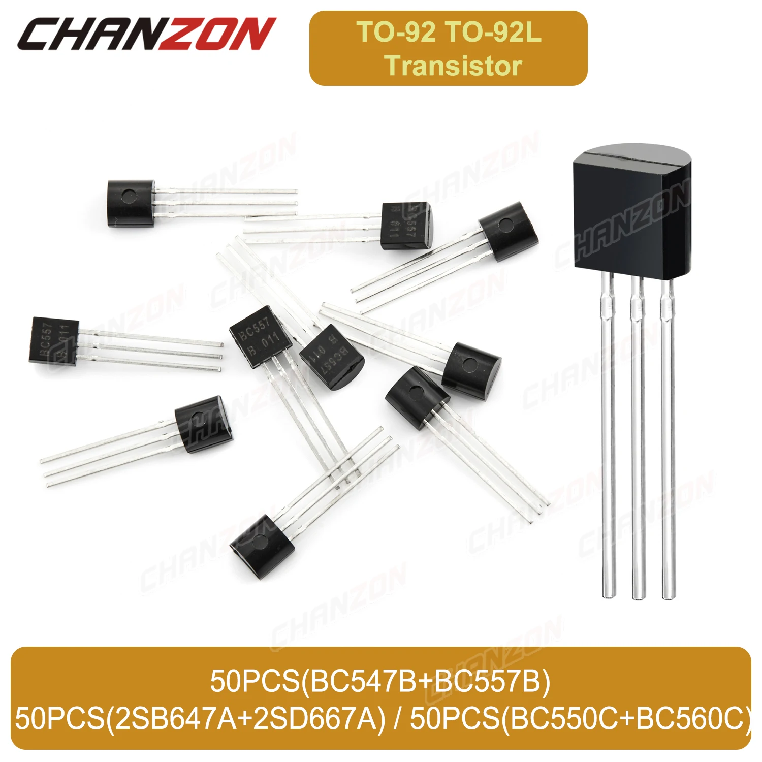 TO92-Npn-Pnp-Transistor-50Pcs-Bc547B-Bc557B-2Sb647A-2Sd667A-Bc550C ...