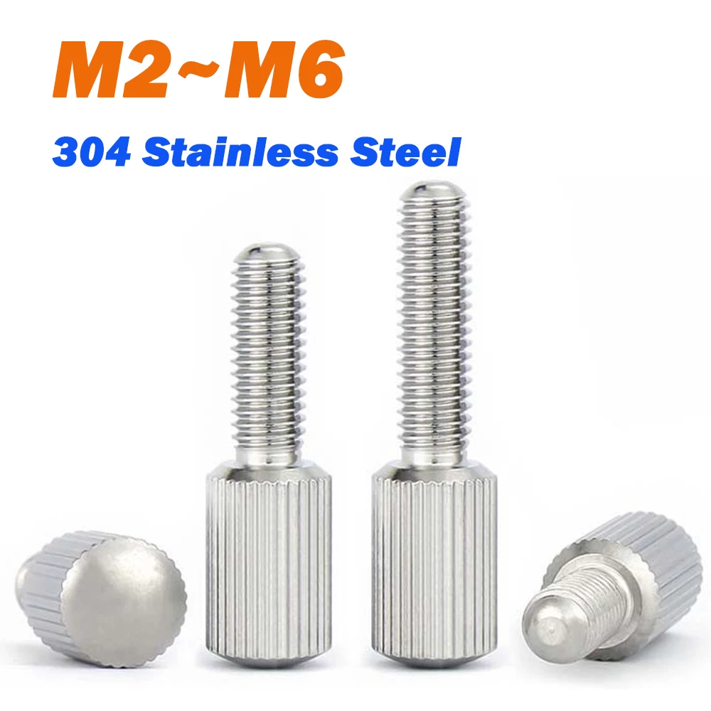 Hand Tighten Screws M2 M2.5 M3 M4 M5 M6 304 Stainless Steel Knurled ...