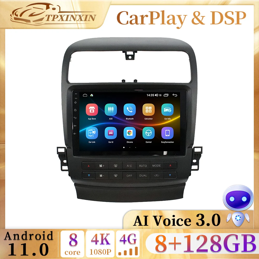 128g Octa Core Car Android 10 For Acura Tsx 2004 2005 2006 2007 2008 Car Radio Tape Recorder Gps ...