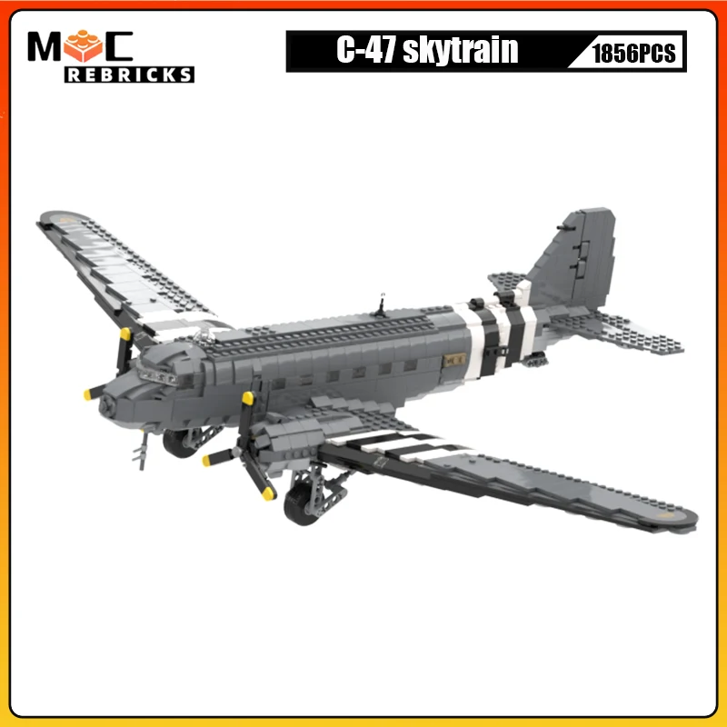 WW2 C-47 Skytrain Military Transport Aircraft Building Block Technology ...