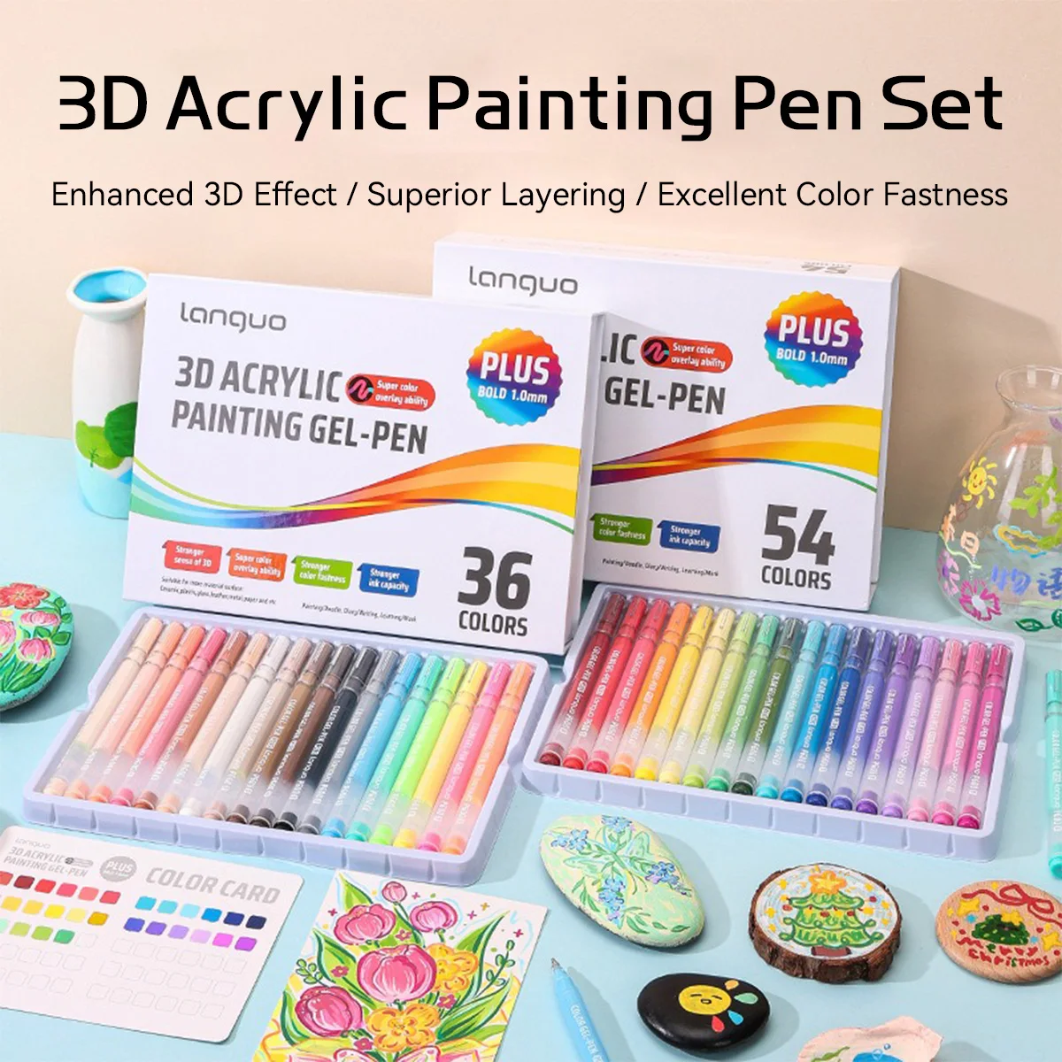 3D Three-dimensional Acrylic Marker Set Jelly Painting Brush Large ...