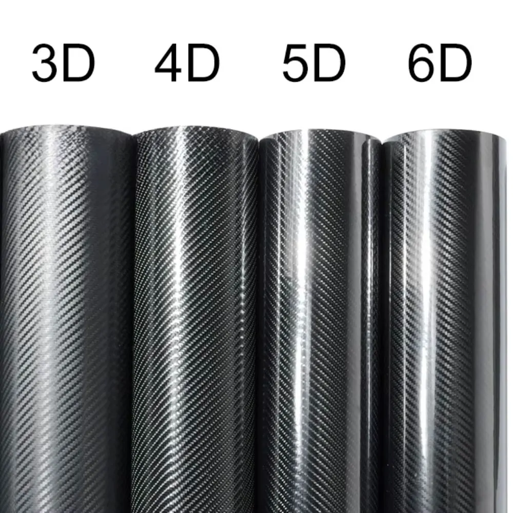 30/60cm x152cm Gloss Car Sticker 3D/5D/7D/9D Carbon Fiber Vinyl Film ...