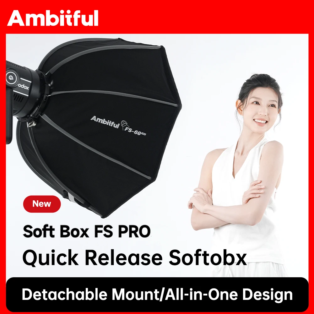 AMBITFUL FS Pro Series 40/60/80cm Bowens Mount Softbox Quick-Release ...