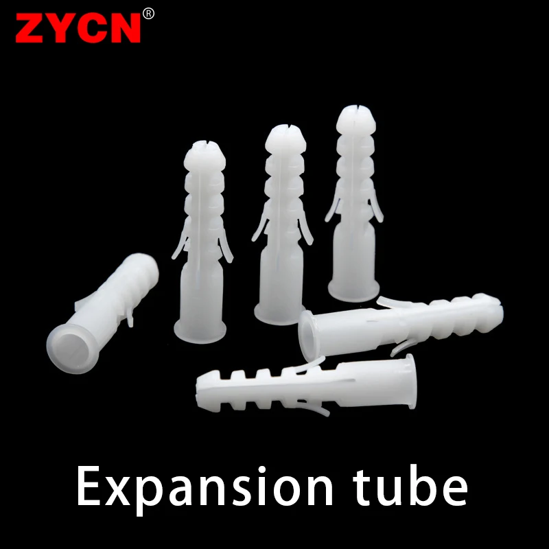 100Pcs-6-8-10-12mm-Plastic-Tube-Expansion-Wall-Anchors-Plugs-Fasteners ...