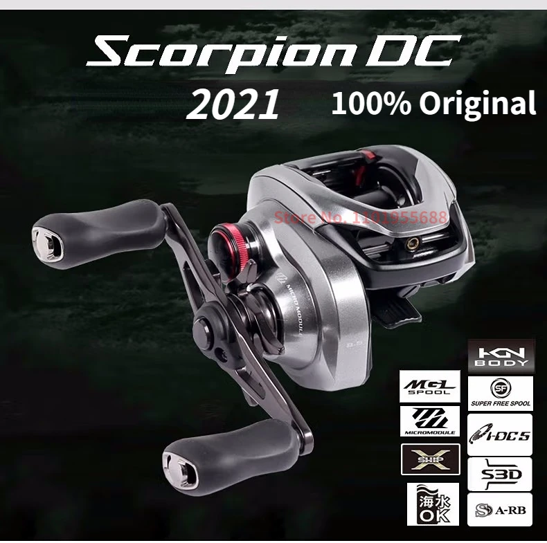 Original-shimano-2021-scorpion-dc-carretel-de-arremesso-de-pesca-150hg-150xg-151-151hg-151xg ...