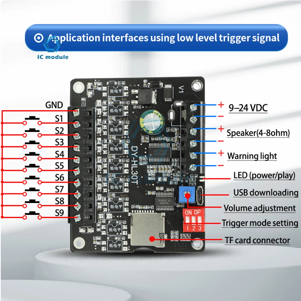 MP3-Power-Voice-Broadcast-Prompt-Module-Dc9-24V-30W-High-And-Low-Level ...