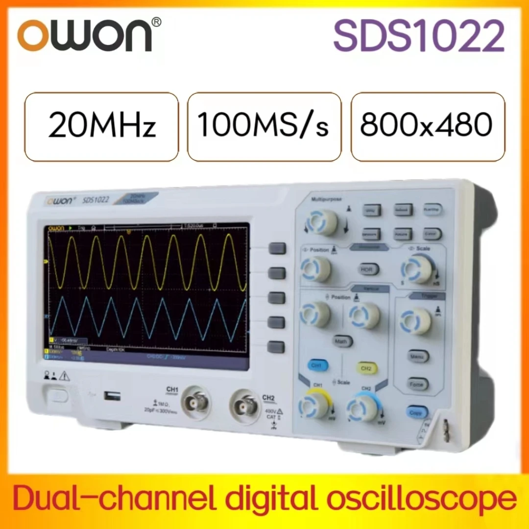 Owon-SDS1022-Digital-Oscilloscope-1GS-S-20MHz-100MS-S-Digital-Storage-Oscilloscope-7-Inch-LCD ...