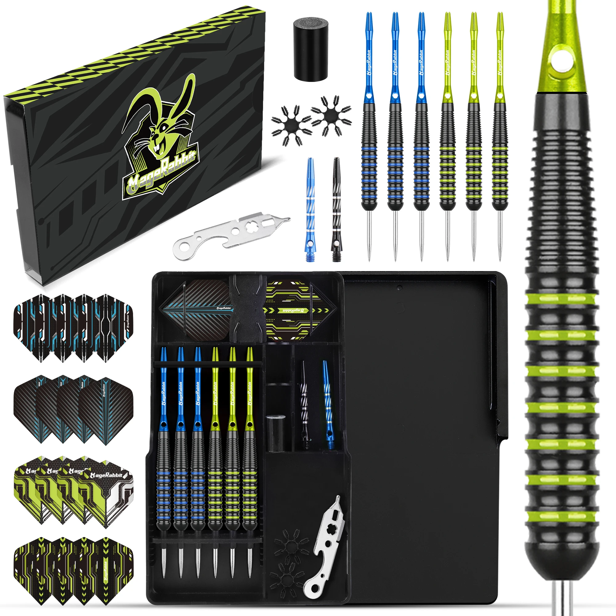 MageRabbit-Professional-Iron-Steel-Darts-Premium-Steel-dart-set-6pcs ...