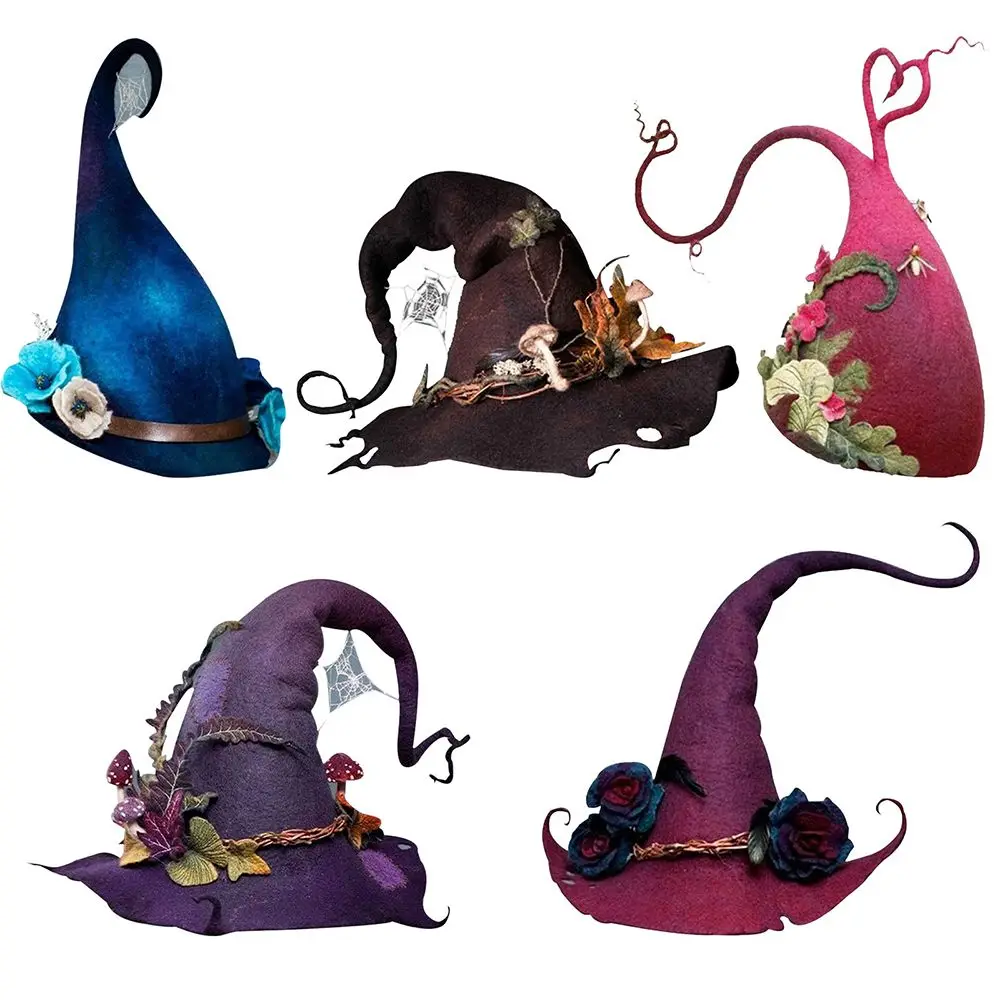 Sombreros-de-bruja-de-fieltro-para-fiesta-de-Halloween-sombrero-de ...