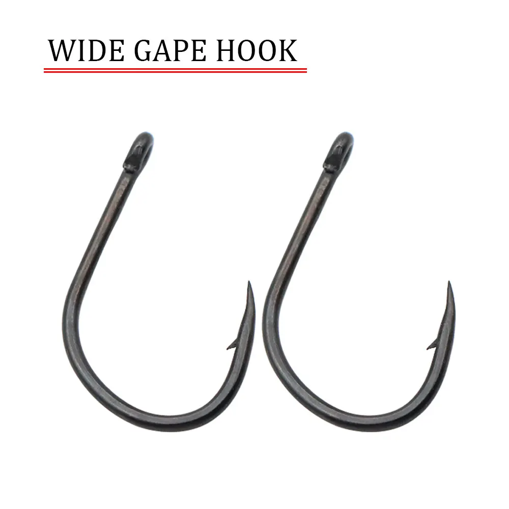 20 Pcs Carp Fishing Hooks Method Feeder Barbed Wide Gape Needle Hooks ...