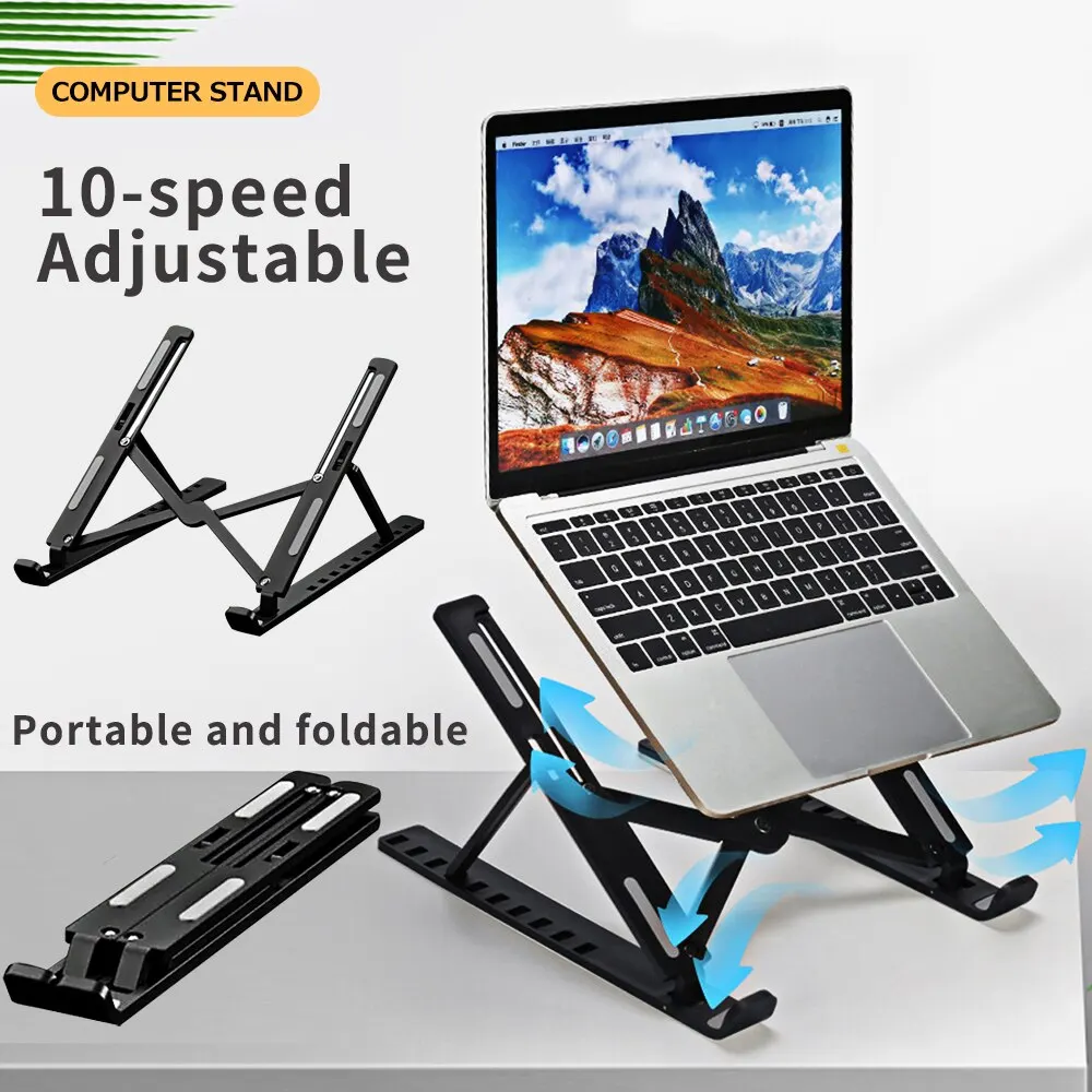 Laptop-Holder-Stand-Plastic-Nonslip-Ten-speed-Adjustable-Foldable ...