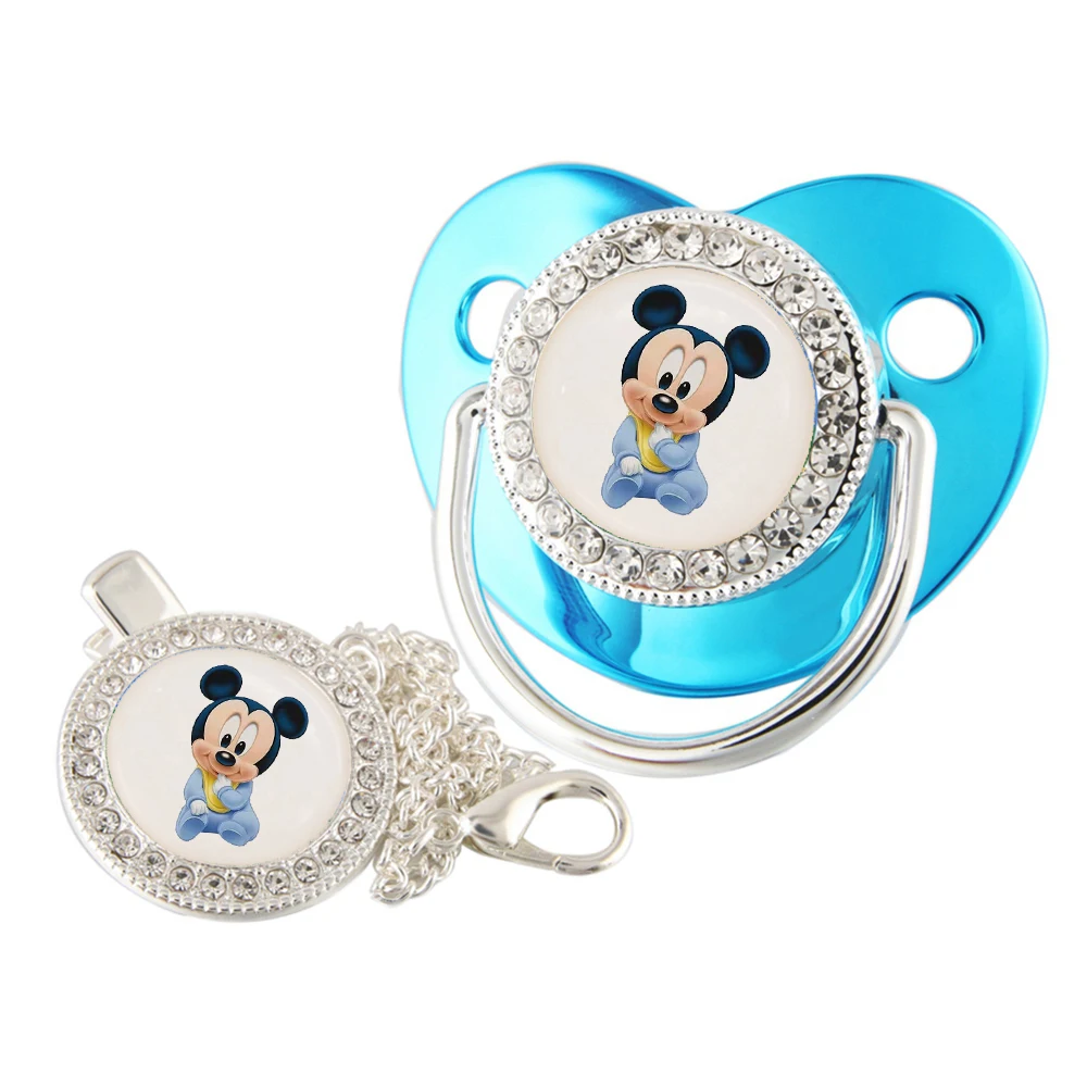 Disney-Mickey-Mouse-Image-Baby-Pacifier-With-Clip-Food-Grade-Silicone ...