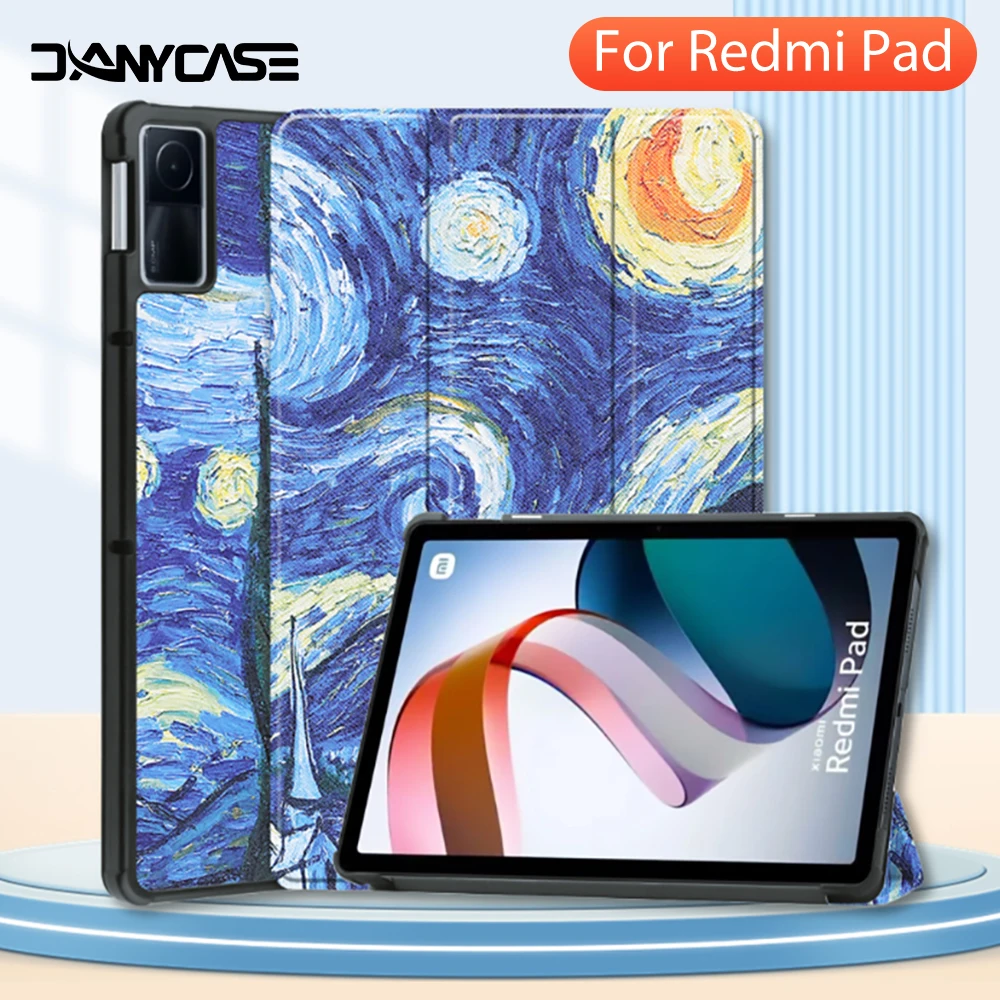 Xiaomi Redmi Pad 2022 케이스 용 울트라 슬림 프리미엄 PU 가죽 스마트 커버, 스탠드 기능 태블릿 Funda ...