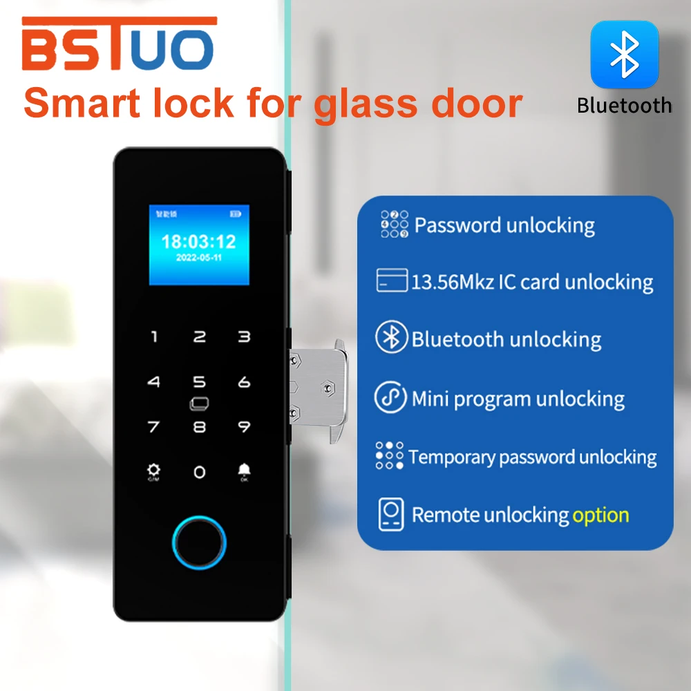 Haha-Lock-APP-Fingerprint-Glass-Lock-Porta-deslizante-inteligente ...