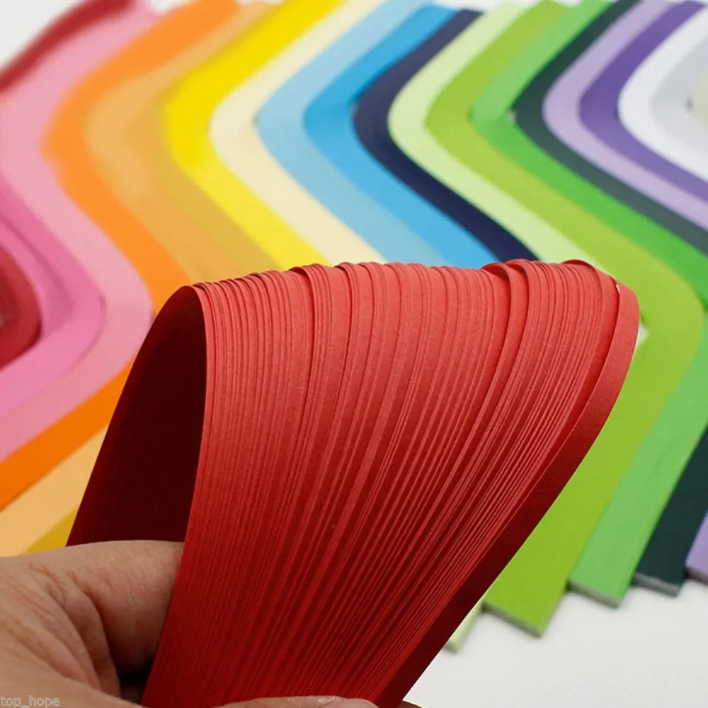 DIY-120-Stripes-Quilling-Paper-5mm-Width-Multiple-Solid-Color-Origami ...