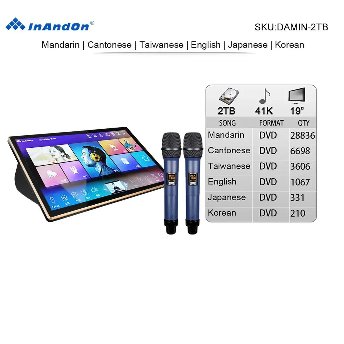 5-in-1-Professional-Touch-Karaoke-Player-with-Microphone-Amplifier ...