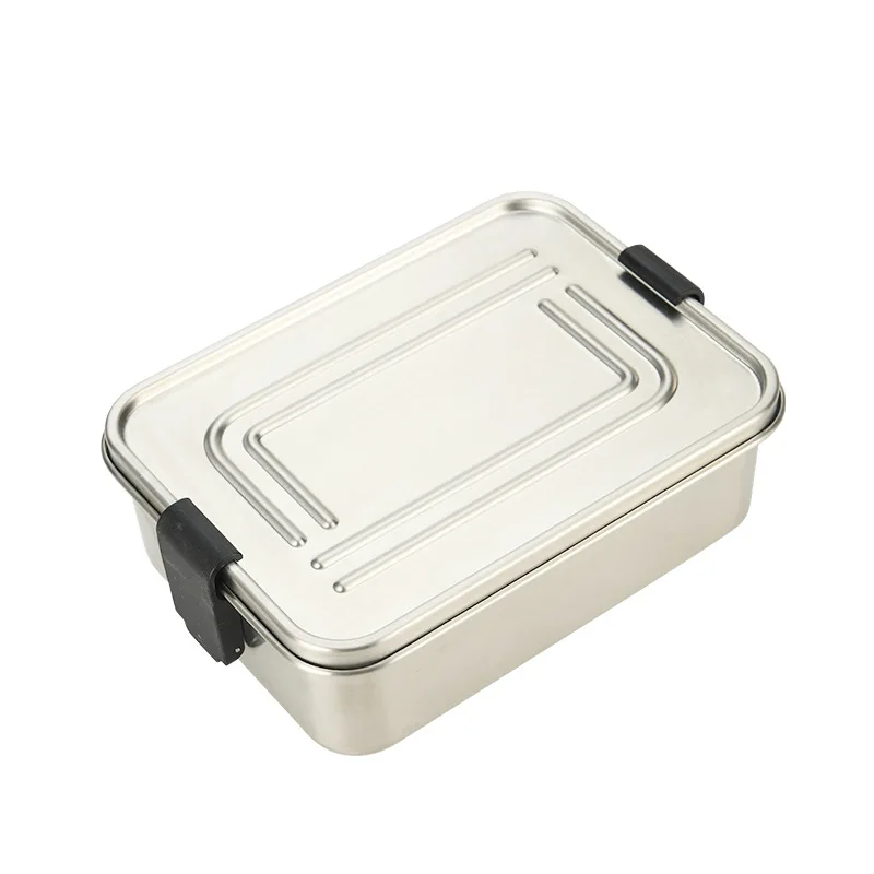 Stainless-steel-lunch-box-outdoor-camping-portable-rectangular-lunch ...