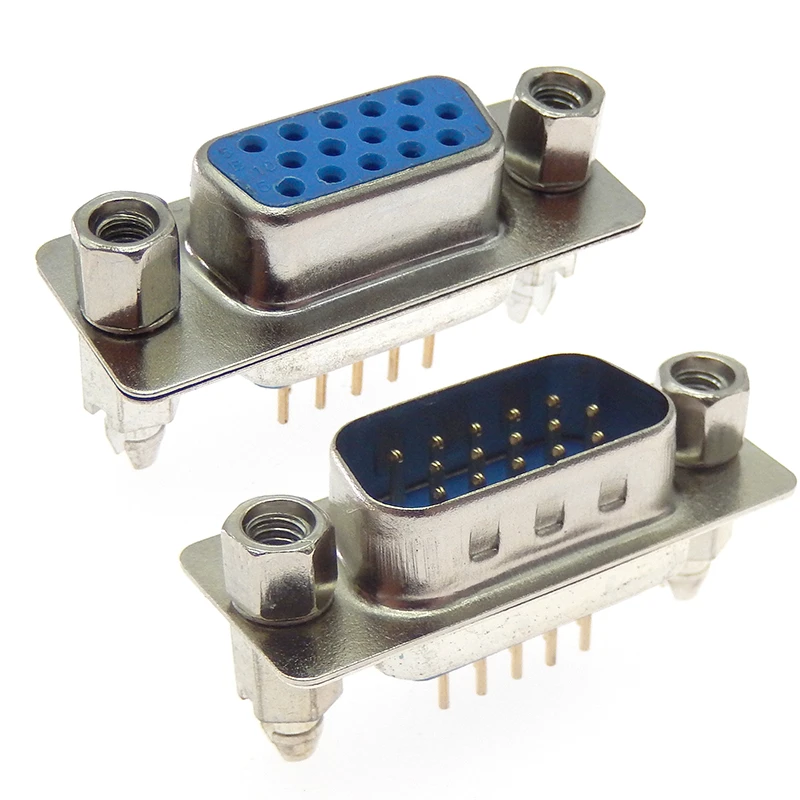 Conector de montaje DB15pin recto de 180 grados, macho/hembra, d sub, VGA, PCB, puerto serie ...