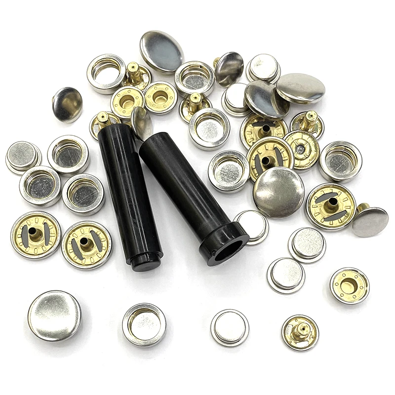 10 Sets Brass Snap Fasteners And Tools Clothing Accessories Sewing ...