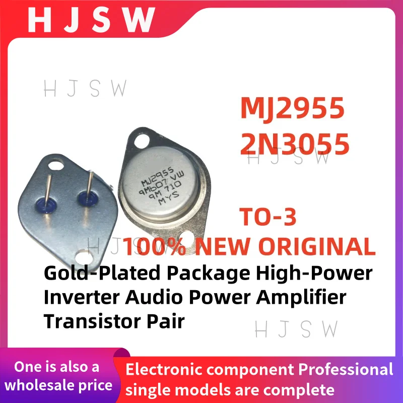 10PCS/5Pairs 100% NEW Original MJ2955 2N3055 TO-3 Gold-Plated Package ...