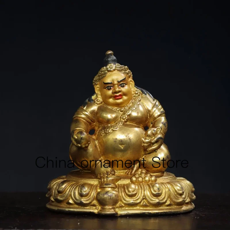 Yellow-God-of-Wealth-Buddha-Statue-Pure-Copper-Refined-Nepalese-Gilded ...