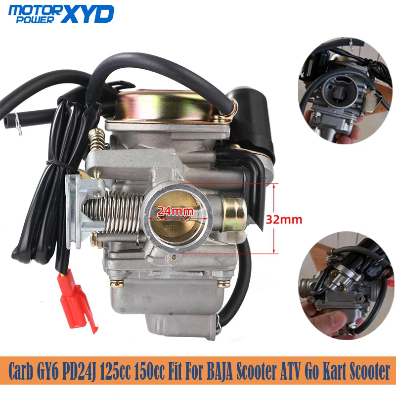 Motorcycle Carburetor Carb GY6 PD24J 110cc 125cc 150cc For Yamaha BAJA ...