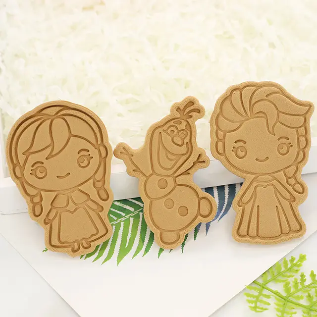 Anime Disney Frozen Biscuit Mold Cartoon Elsa Anna Olaf Dessert Cookie ...