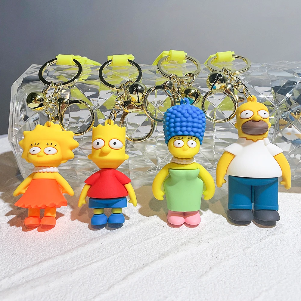 Cartoon-The-Simpsons-Keychain-Bart-Simpson-Lisa-Simpson-Silicone ...