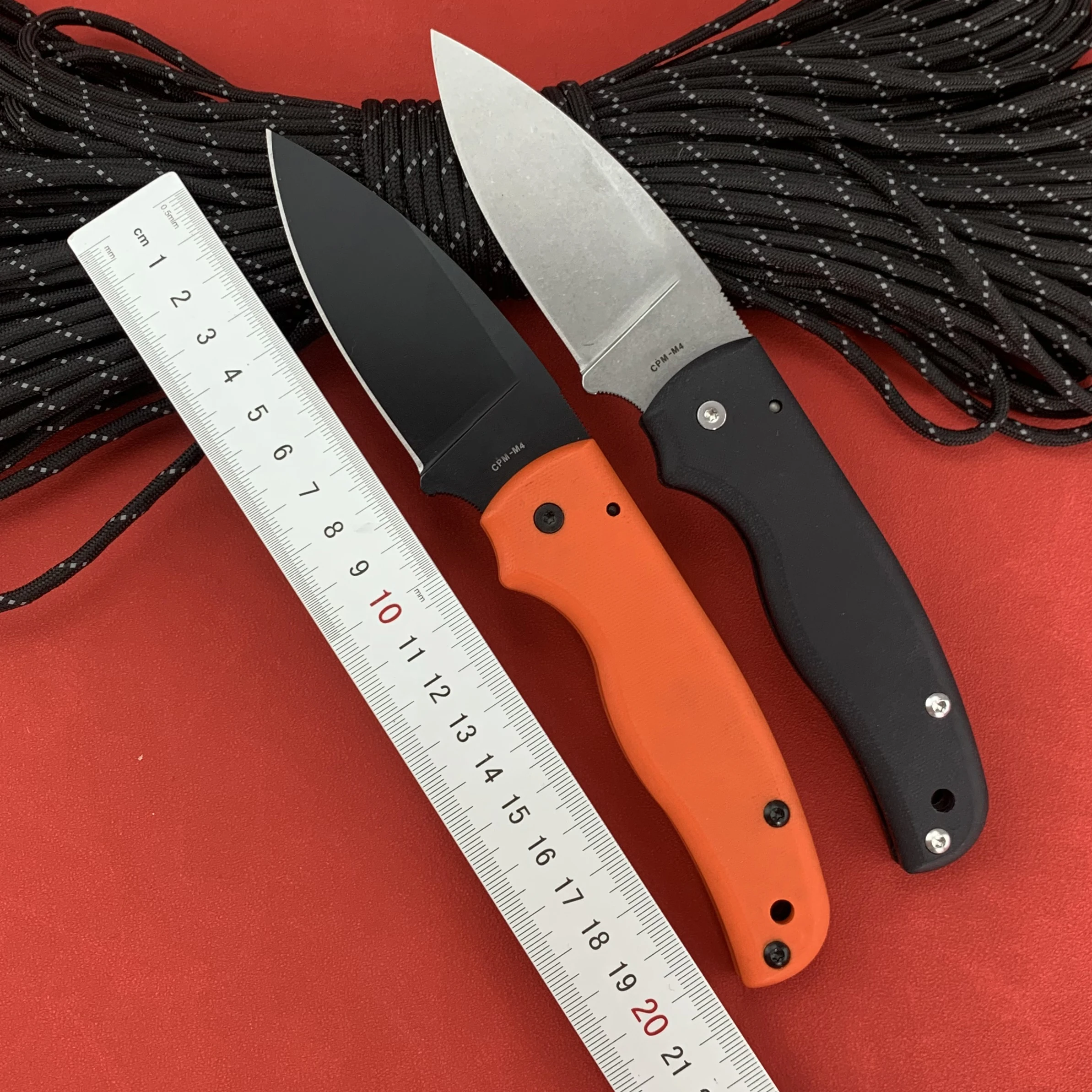 Folding-Knife-Stone-washing-black-titanium-plating-CPM-M4-Blade-Bearing ...