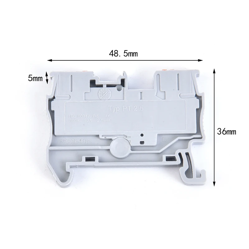 10pcs-Din-Rail-Terminal-Blocks-PT-2-5-Push-In-Spring-Screwless ...