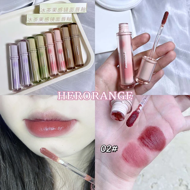 Iced Tea Mirror Lip Glaze Watery Lip Gloss Waterproof Lasting ...