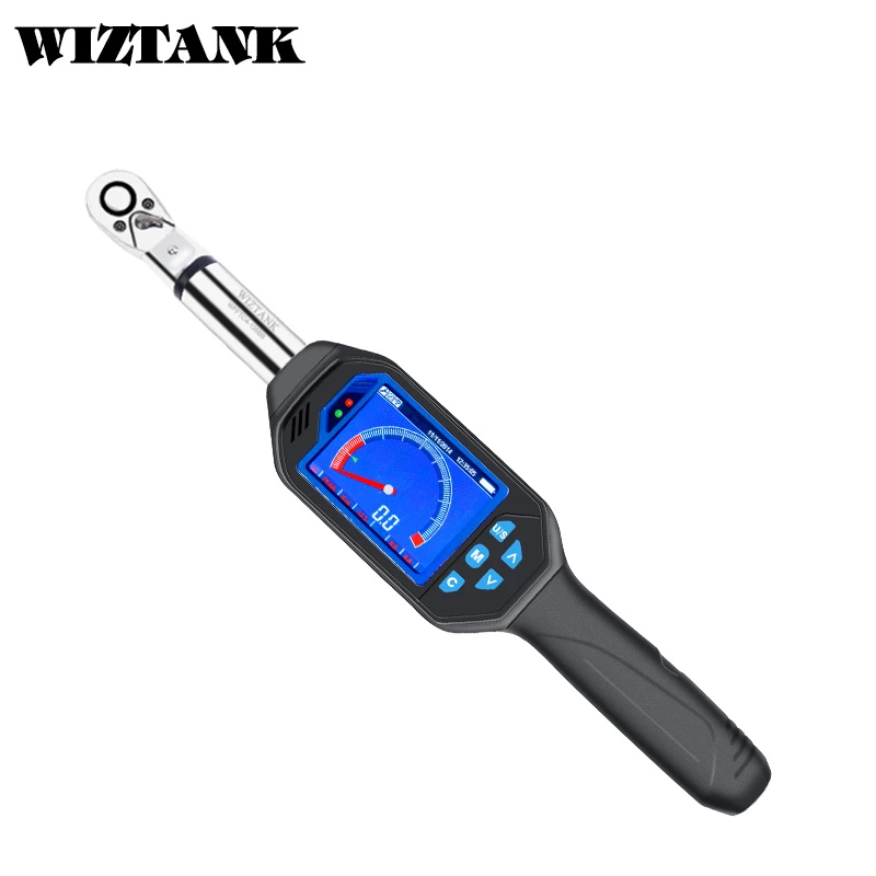 WIZTANK 무선 앵글 블루투스 디지털 토크 렌치, TFT 대형 스크린, 리버시블, 퀵 릴리스 래칫 교체 헤드, 1.5 ...