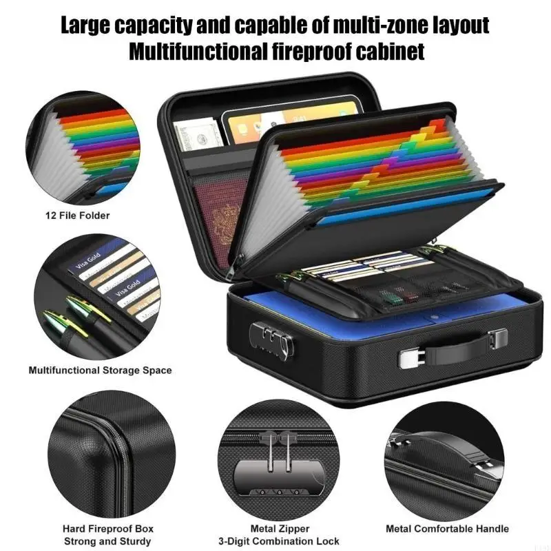Thin Transportable File Planner Case Highlighting Flame and Water ...