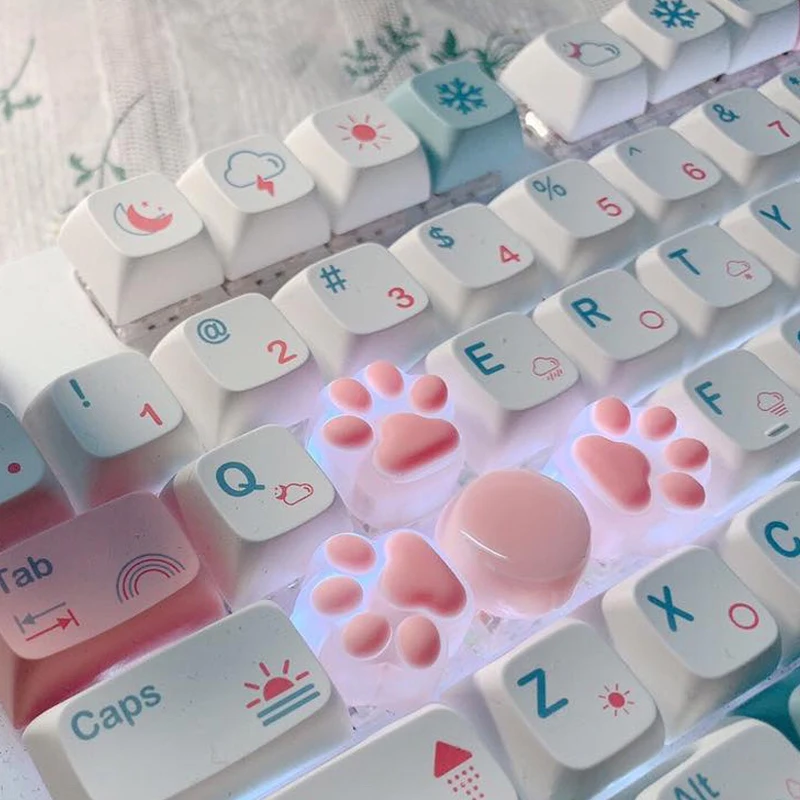 Keyboard Keycaps Cute Cat Paw | Silicone Mechanical Keyboard - Mice ...