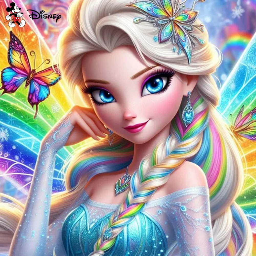 Pintura-de-diamantes-de-dibujos-animados-de-Disney-imagen-de-Elsa-de ...