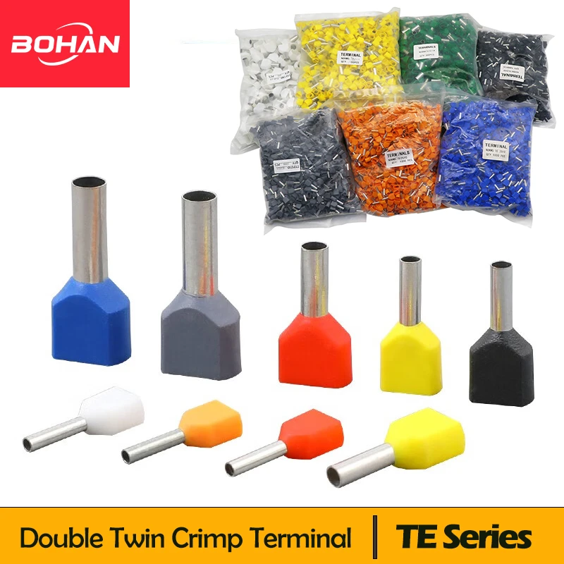 1000pcs Te0508 Te1508 Te7508 Double Pipe Twin Cord Electrical Wire ...